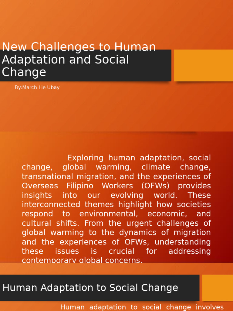 New Challenges to Human Adaptation and Social Change (1) | PDF ...