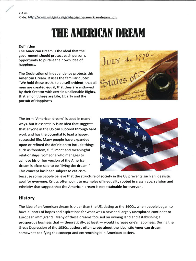 The American Dream Text | PDF | American Dream | Social Policy