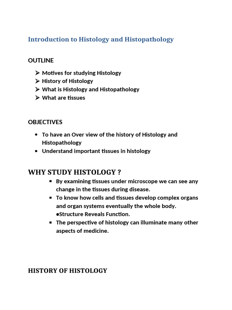 Introduction To Histopathology | PDF | Epithelium | Glands