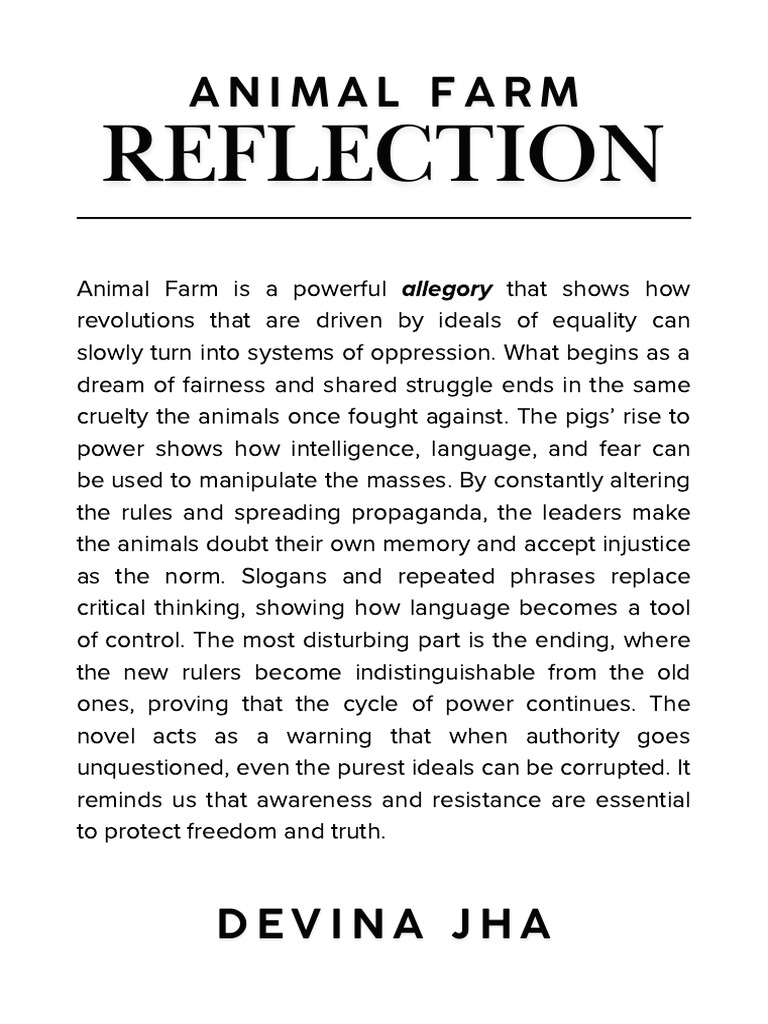 Animal Farm is a Powerful Allegory That Shows How Revolutions That Are ...