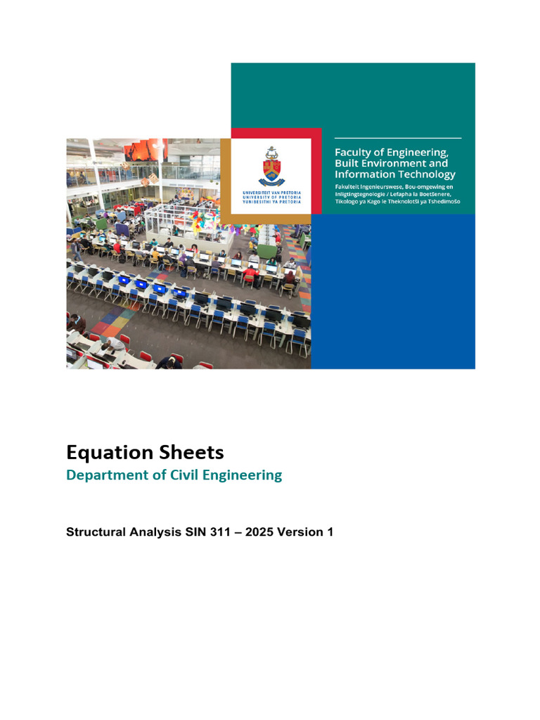 Equation sheets SIN 311 2025 Final | PDF | Applied Mathematics