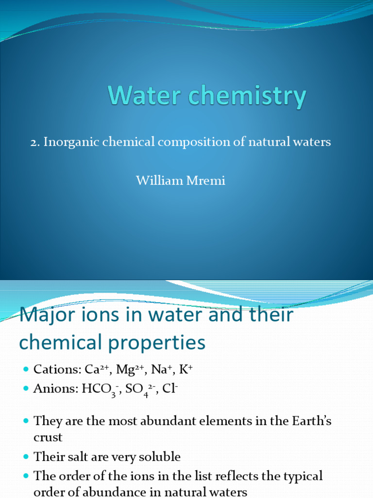 Water Chemistry_2 Chem Comp | PDF | Ion | Magnesium