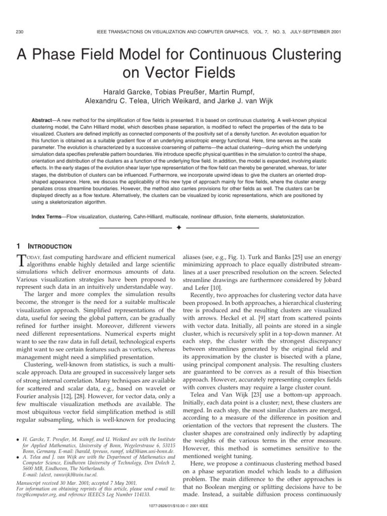 A Phase Field Model for Continuous Clustering on Vector Fields | PDF ...