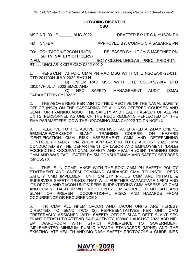 Rad Msg Cso 0822 001 | PDF | Safety | Risk