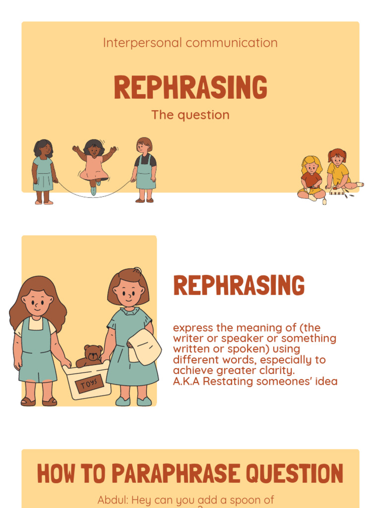 Interpersonal Communication: Rephrasing | PDF