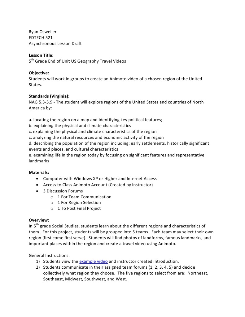 Asynchronous Lesson Draft | PDF | Internet Forum | The United States