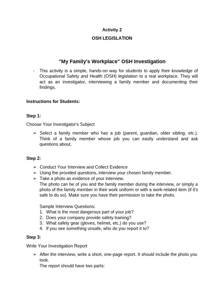 Activity 2 Osh Legislation Conv | PDF | Occupational Safety And Health ...