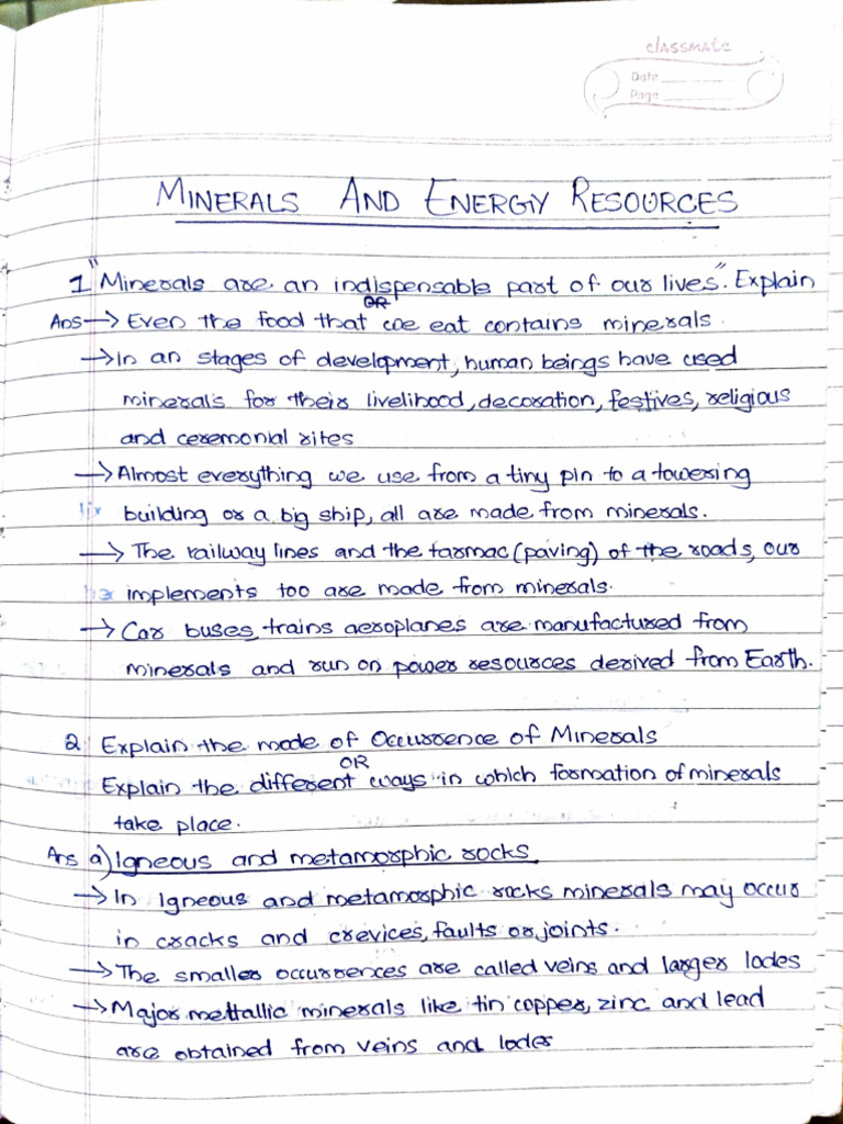 Minerals and Energy Resources | PDF | Chemical Substances | Materials