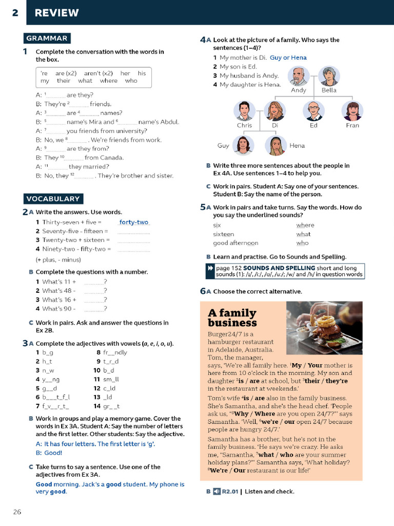 Review 1-2 - ST - Speakout 3rd A1 Student's Book-28 | PDF | Linguistics ...