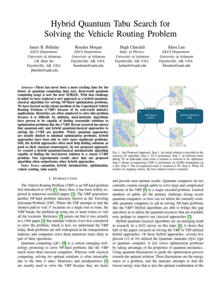 Hybrid Quantum Tabu Search for Solving the Vehicle Routing Problem | PDF | Metaheuristic ...