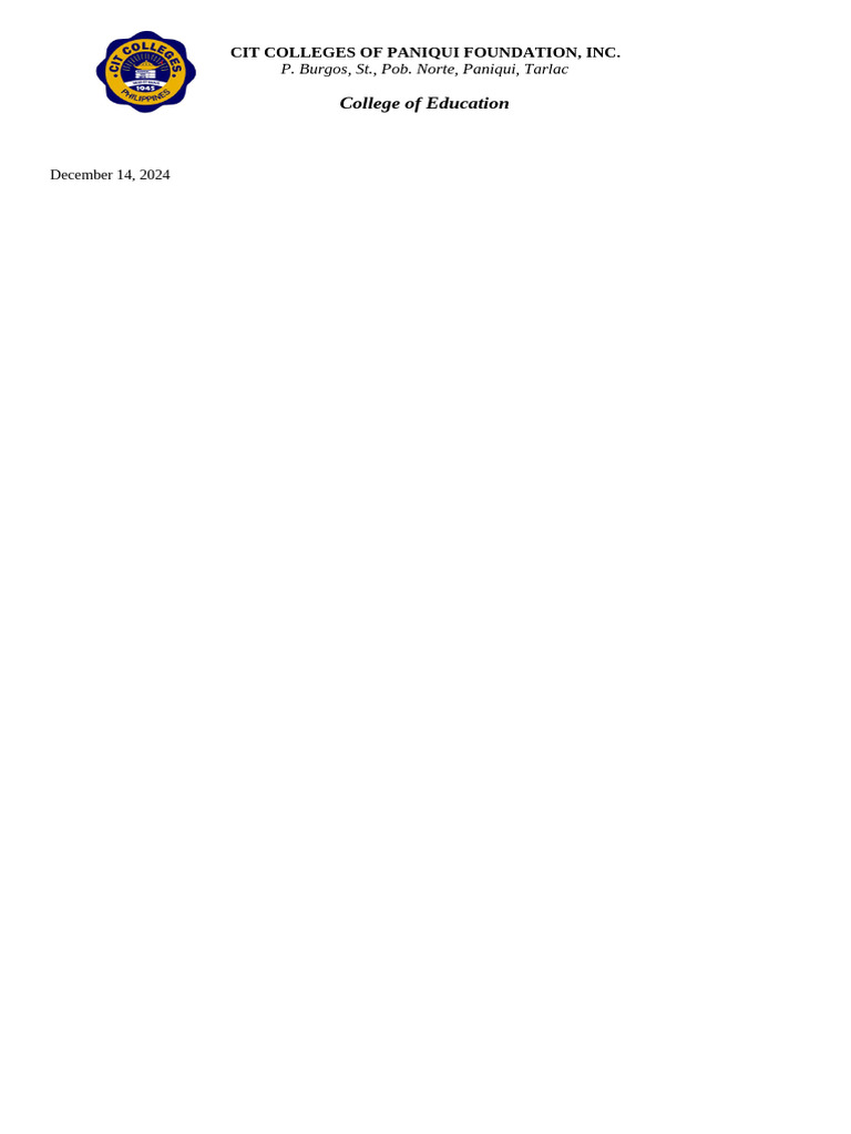 Request Letter For The Dean | PDF