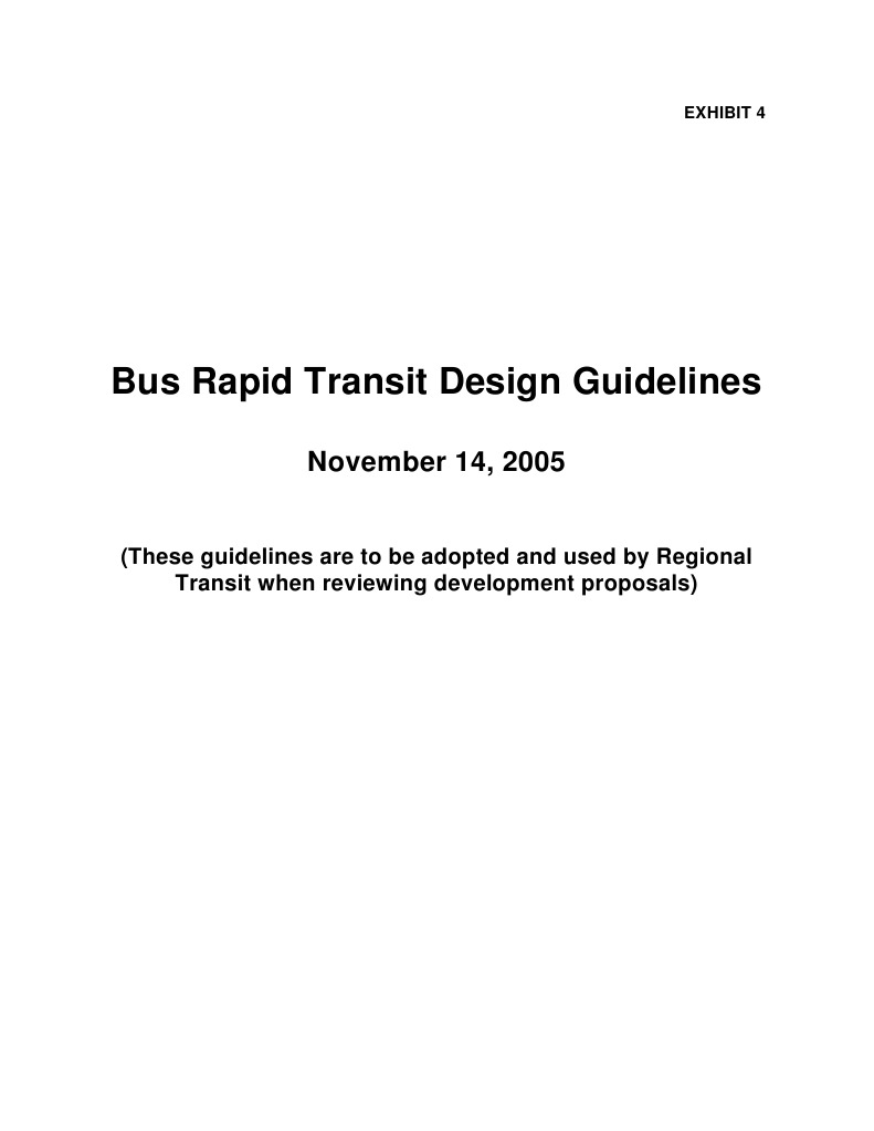 Bus Rapid Transit Design Guidelines: November 14, 2005 | PDF | Public ...