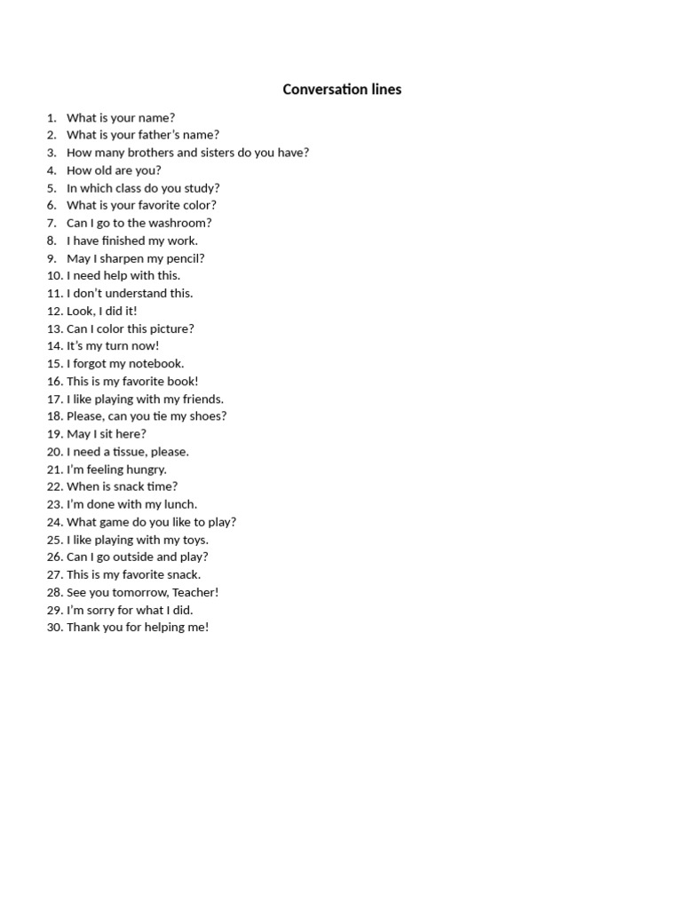 Conversation Lines (1) | PDF