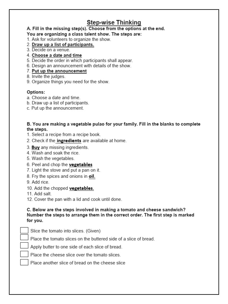 Ch 7 Step Wise Thinking | PDF
