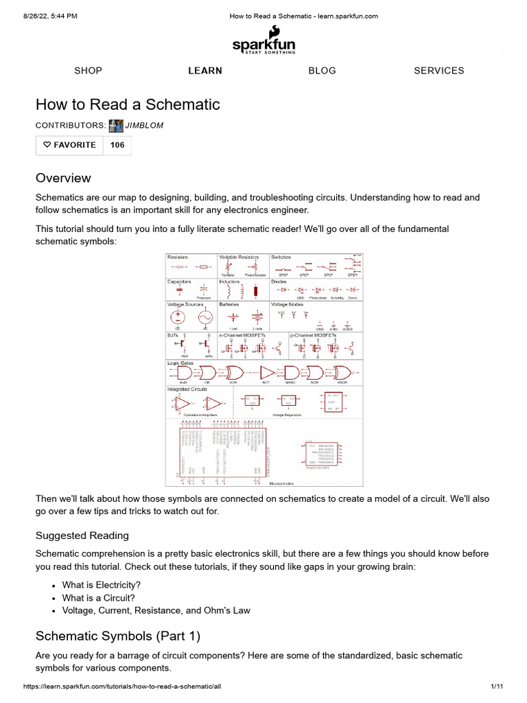 How to Read a Schematic - Learn.sparkfun.com | PDF | Bipolar Junction ...