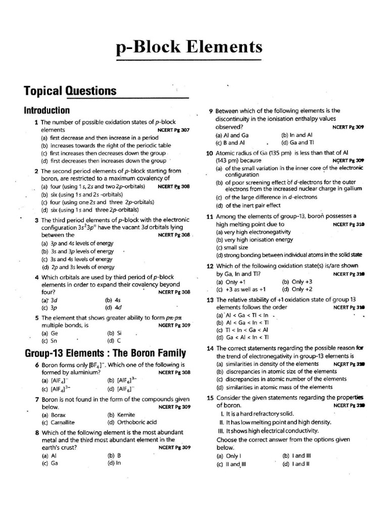 P Block Elements | PDF