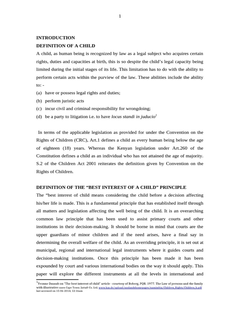 Rights of a Child Detailed Notes | PDF | Stepfamily | Child Custody