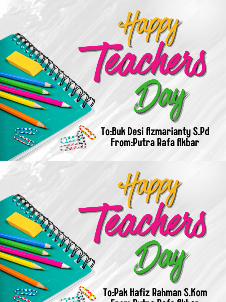 White Pink Green Playful Teachers Day Card - 20251123 - 203223 - 0000 | PDF