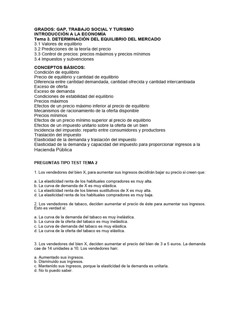 Practica Tema 3 Parte 1 | PDF | Elasticidad (economía) | Oferta (economía)