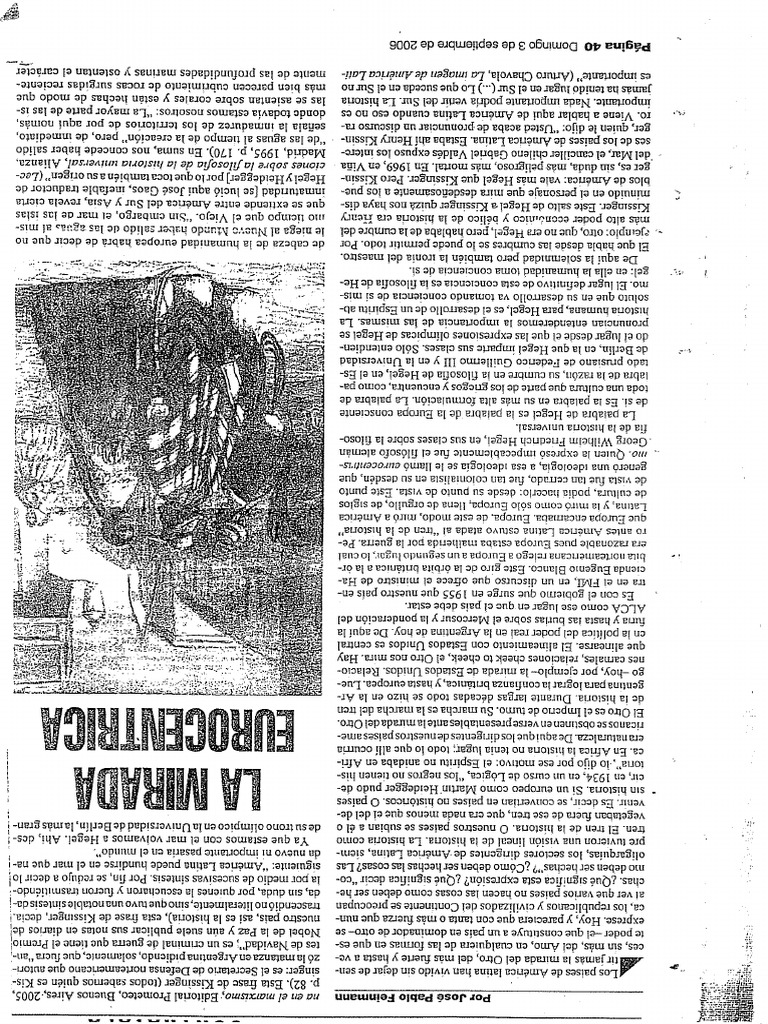 Feinmann, Jose Pablo. La Mirada Eurocentrica | PDF