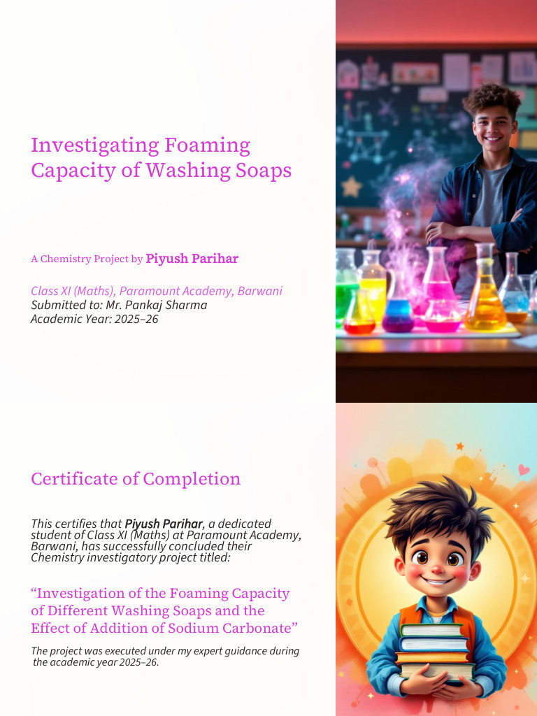 Investigating Foaming Capacity of Washing Soaps | PDF | Physical ...