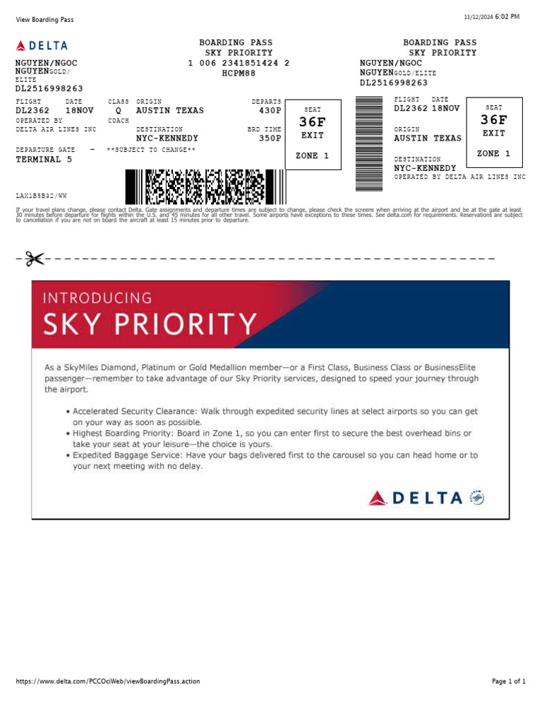 United States Delta Airlines Boarding Pass Template in Word and PDF ...
