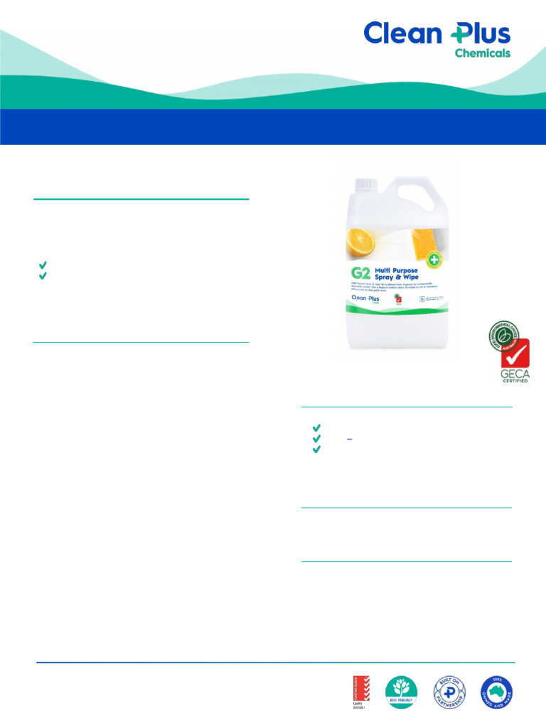 902 G2 Multi Purpose Spray Wipe | PDF