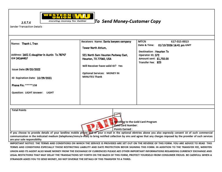 Western Union Money Transfer Template V2 | PDF | Money | Payments