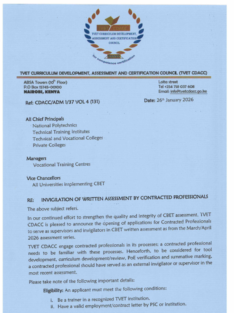 Invigilation of Written Assessment | PDF