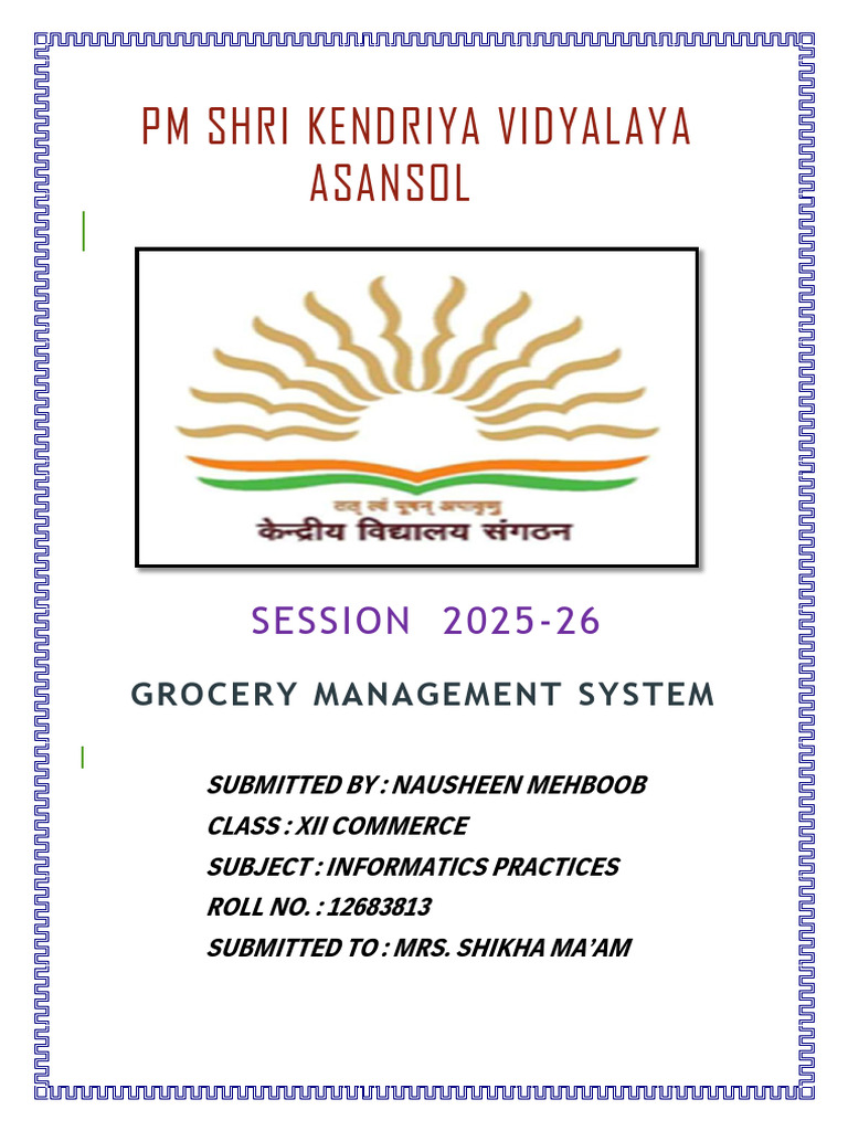 Grocery Management System | PDF | Databases | My Sql