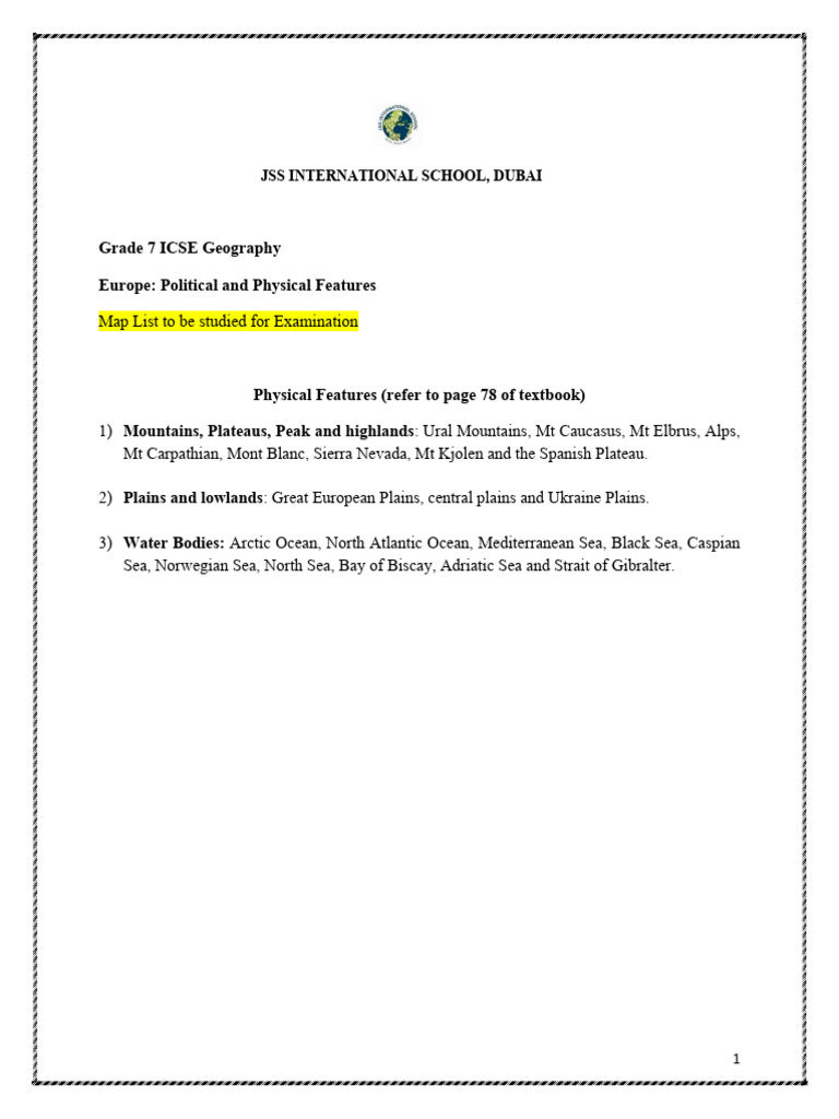 G-7 Europe Map List and Blank Map | PDF