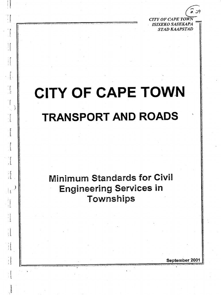 Standard For Civil Eng Services in Townships - City of Cape Town | PDF