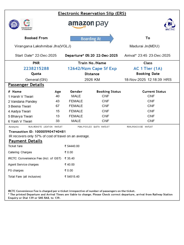 Ticket 1 Final | PDF | Identity Document | Payments