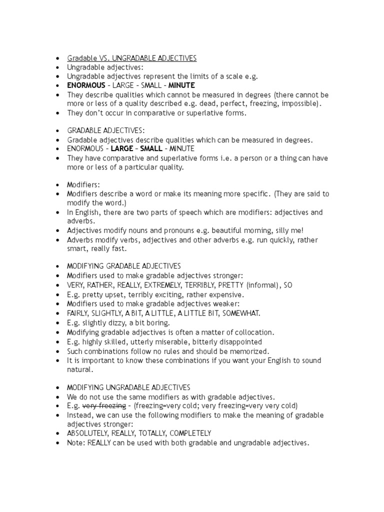Modifying Adjectives | PDF | Adjective | Adverb