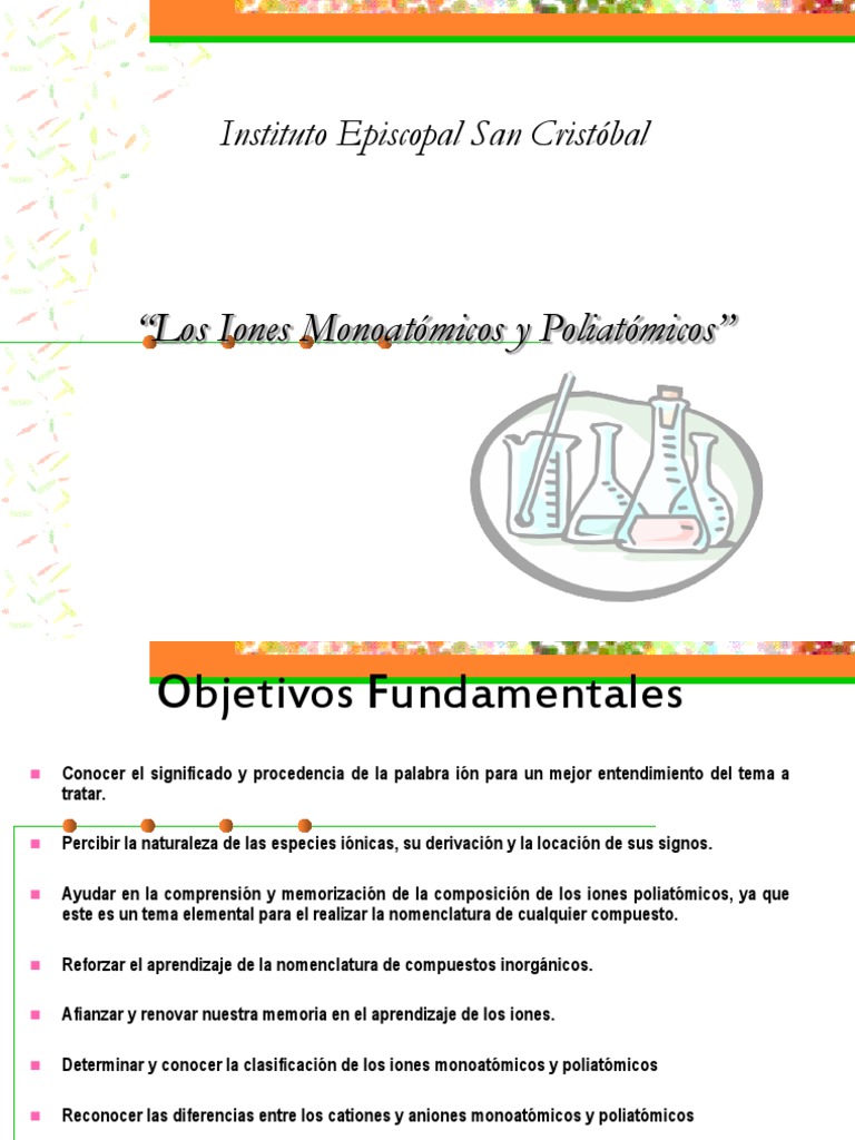 Iones Poliatomicos (Parte 1) | PDF | Ion | Química
