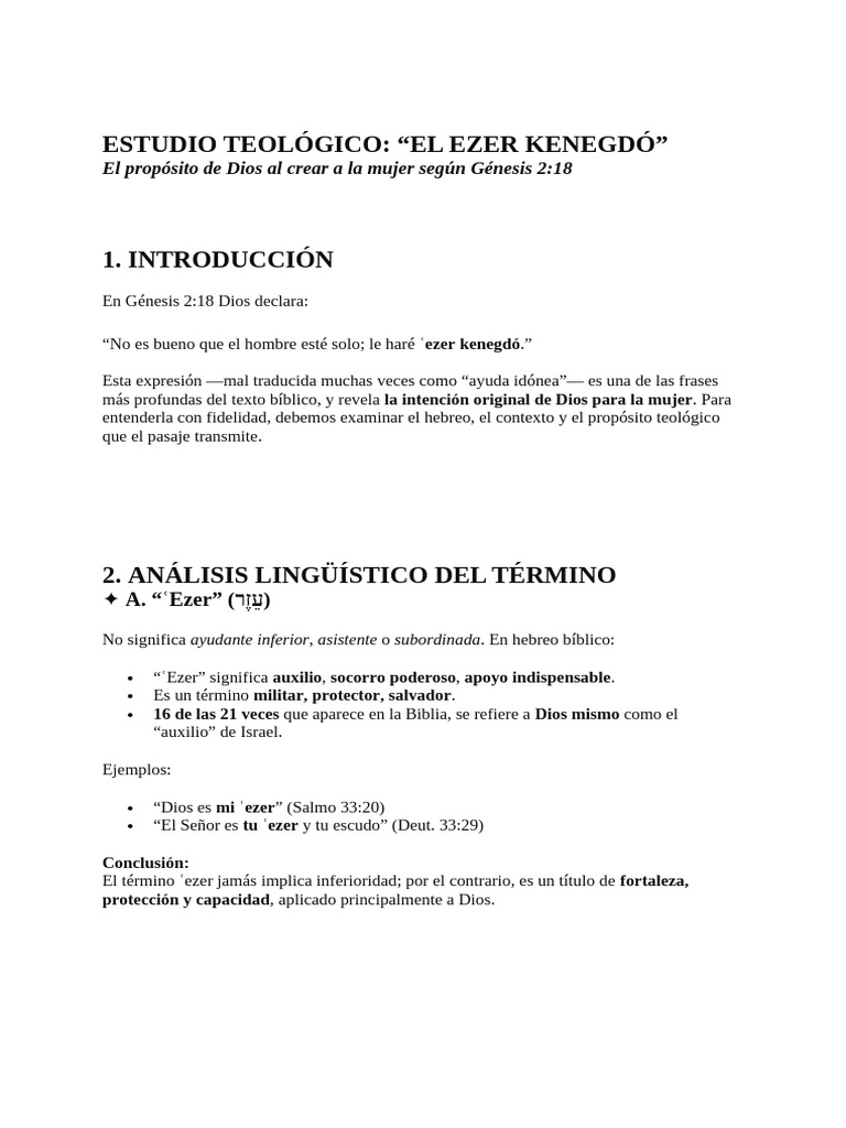 Libro Del Ezer Kenegdo | PDF | Imagen de dios | Libro del Génesis