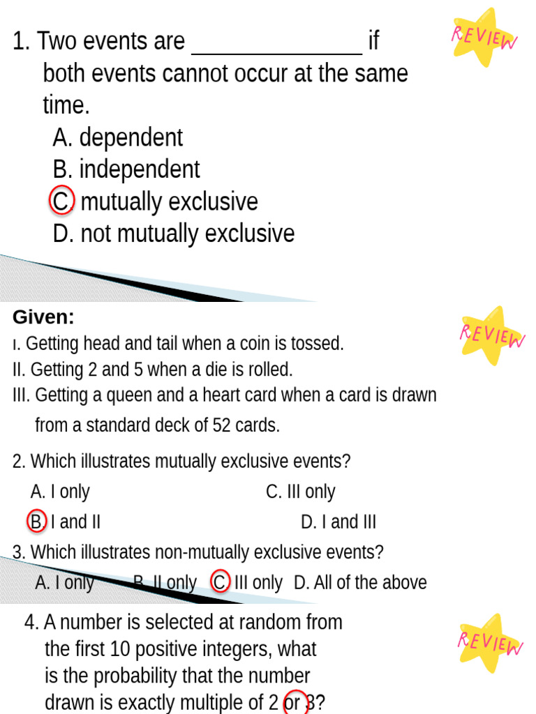 Lesson 12 Probability 0f Independent Dependent Event | PDF ...