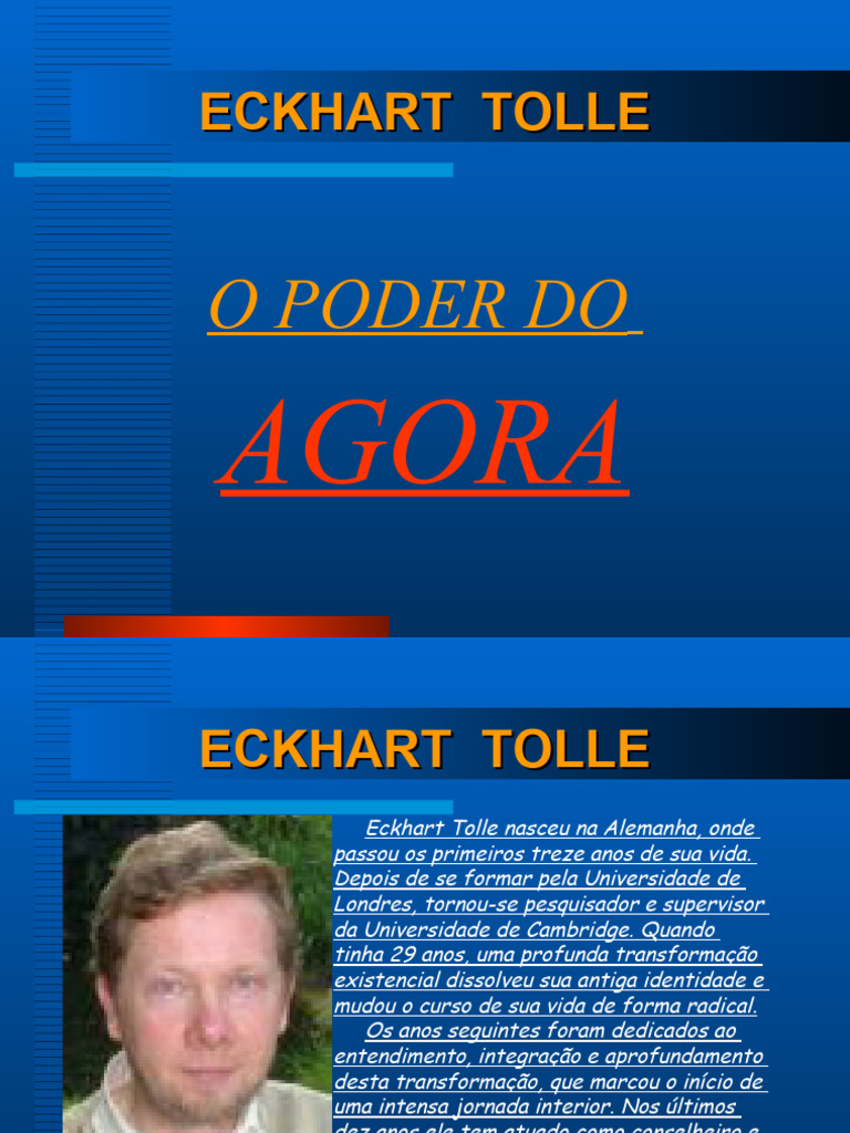 Silo.tips Eckhart Tolle o Poder Do Agora | PDF | Tempo | Pensamento