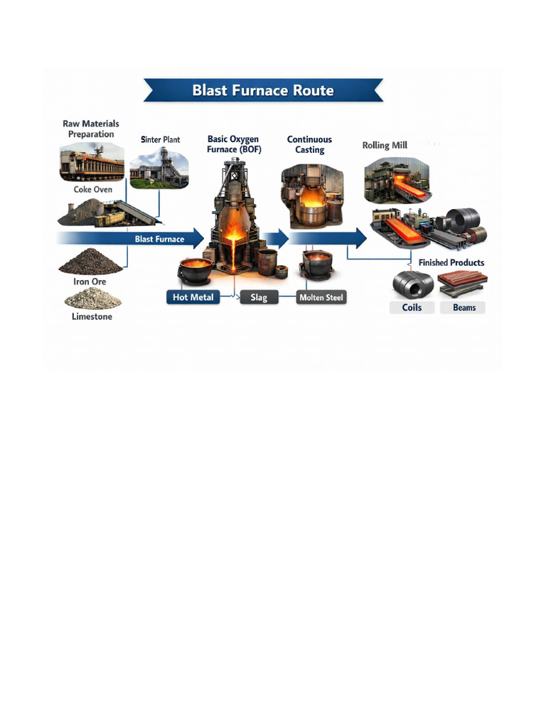 Blast Furnace Route Flow Diagram | PDF
