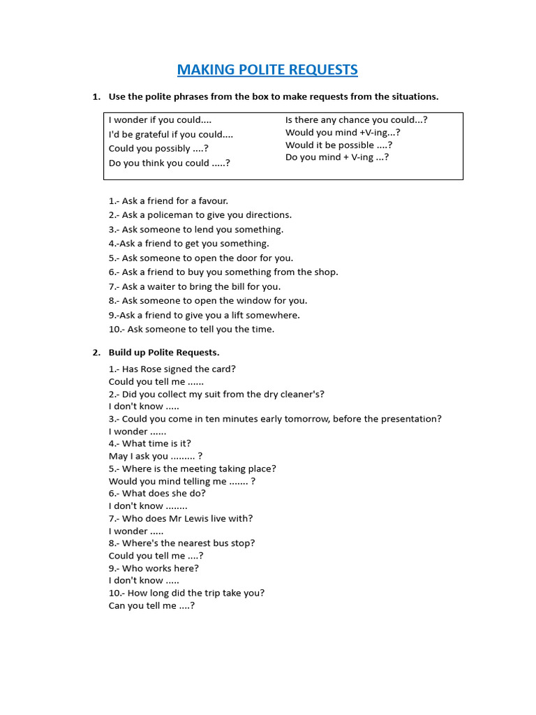 Making Polite Requests | PDF