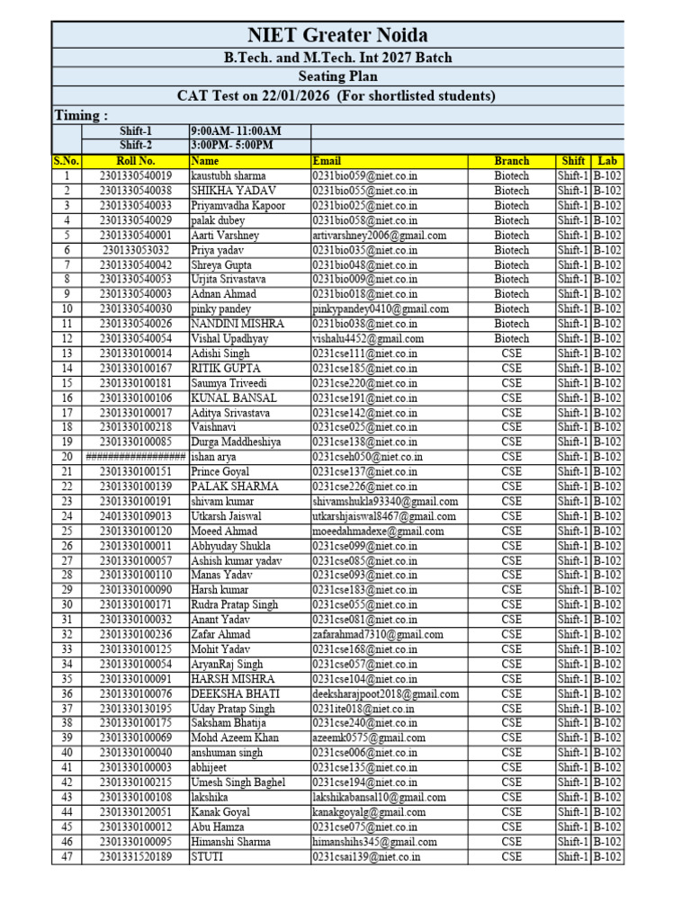 2027-Seating Plan For CAT Assessment-22!01!2026 (Shortlisted Students ...