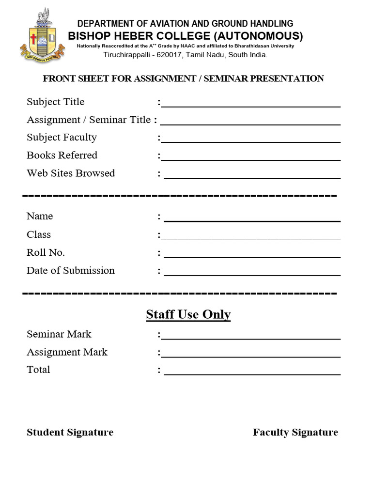 Format Sheet - Seminar & Presentation | PDF