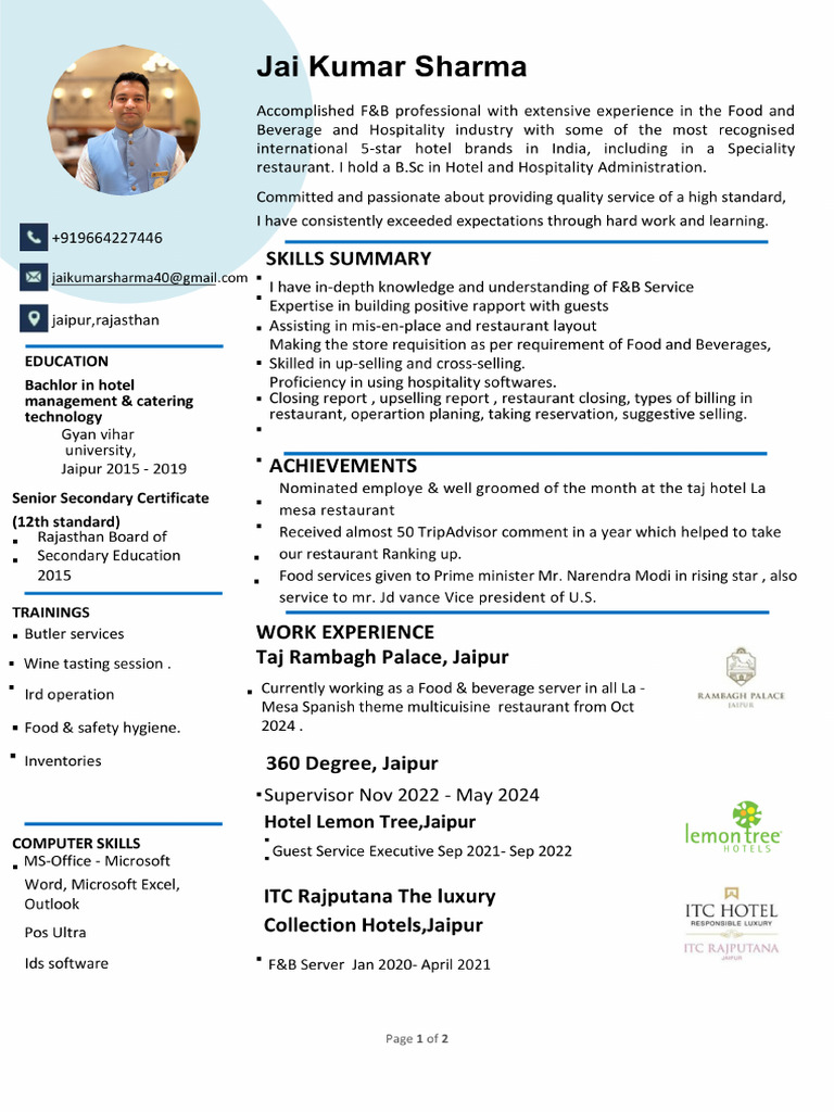 Jai CV 26 June | PDF
