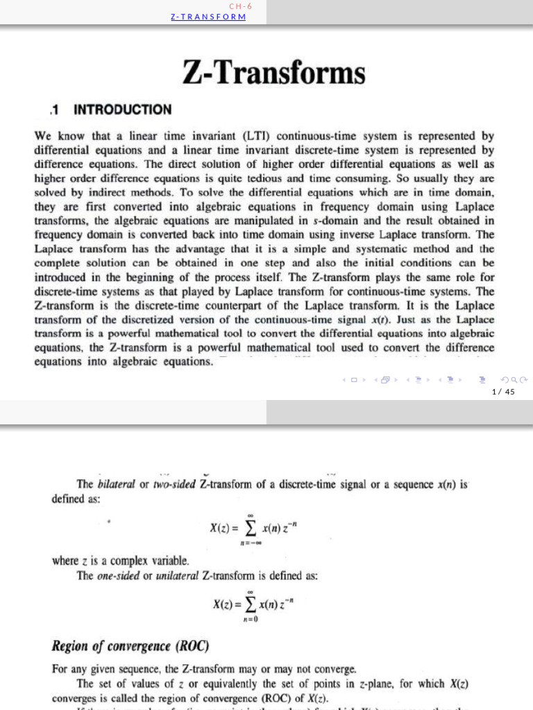 CH 6 Z Transform | PDF