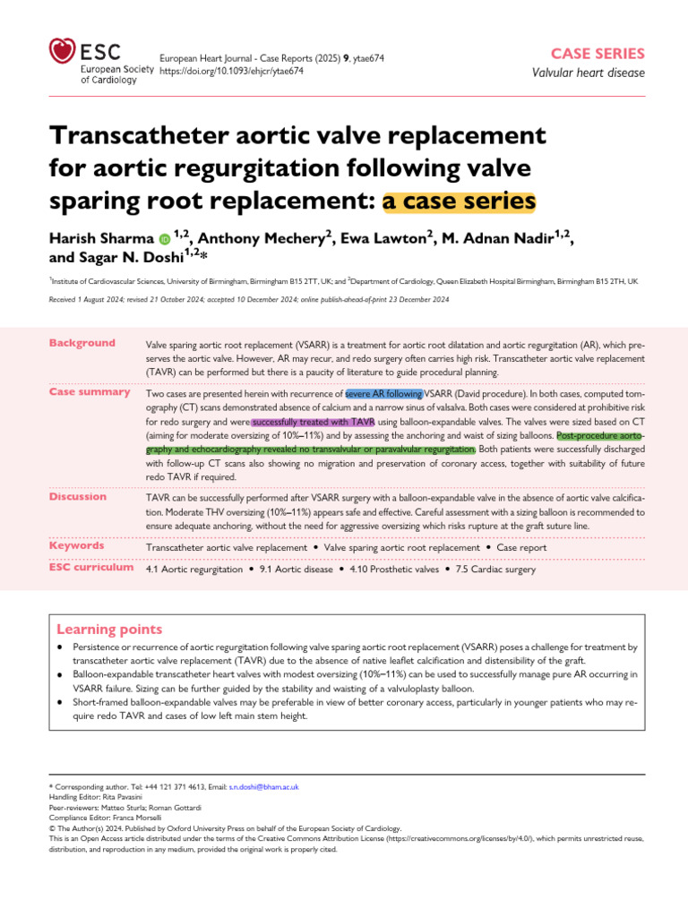 33 Transcatheter Aortic Valve Replacement For Aortic Regurgitation ...