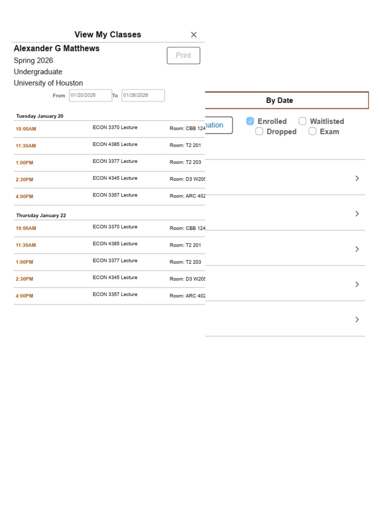 View My Classes | PDF
