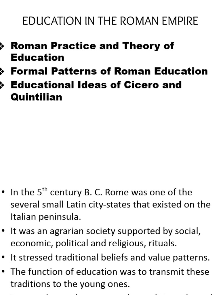 Education in The Roman Empire | PDF | Rhetoric | Liberal Arts Education