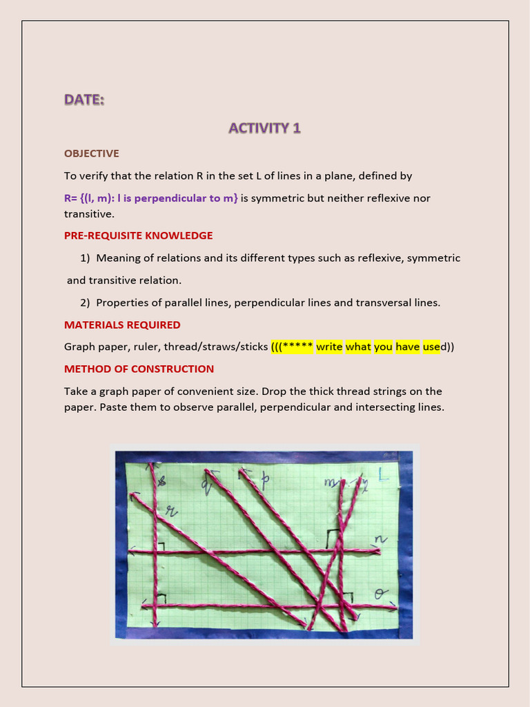 Activity File Class 12,2022 | PDF | Function (Mathematics) | Perpendicular