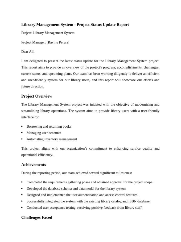 Library Management System Status Report | PDF | Usability | Libraries