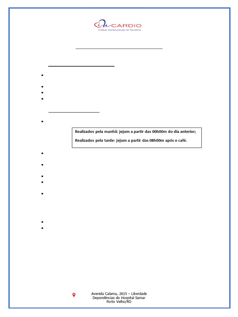 Orientações Pre-operatorio Ccate (5) | PDF